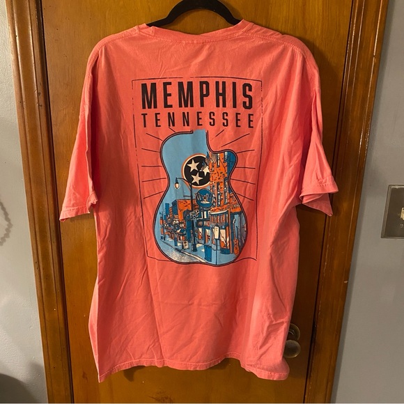 oxbeau | Shirts | Oxbeau Memphis Tennessee Graphic Tshirt Coral | Poshmark